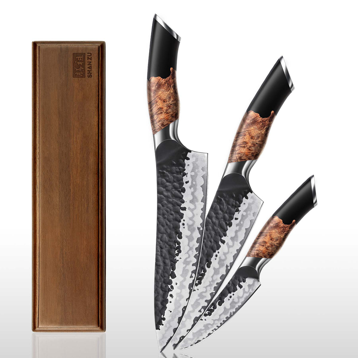 SHAN ZU Tengu 3-PCS Knife Set for Family Party & Dinner | High Carbon Stainless Steel ...